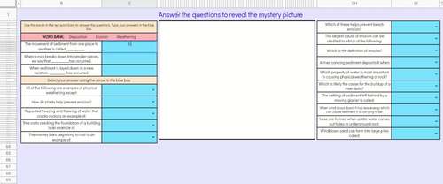 Digital Science Pixel Art Mystery Picture Weathering Erosion and Deposition
