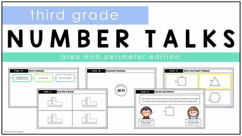 3rd Grade Number Talks | Area and Perimeter Edition by Lone Star Classroom