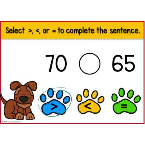 Comparing Two Digit Numbers Boom™ Cards Greater Than, Less Than, Equal To