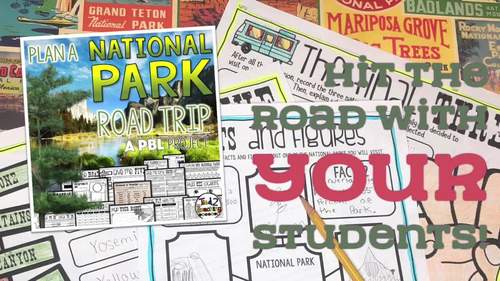 National Parks Research Road Trip PBL Project Based Learning Writing Math