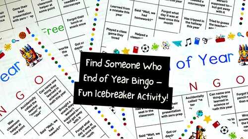 Find Someone Who End of the Year Bingo Spring Game Last Week of School ...