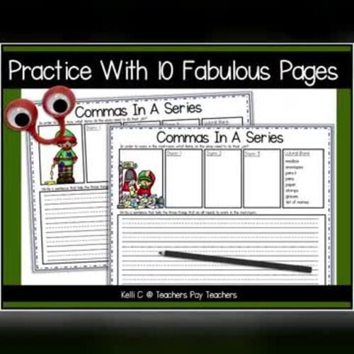 Commas In a Series Worksheets Christmas Practice Sentence Structure ...