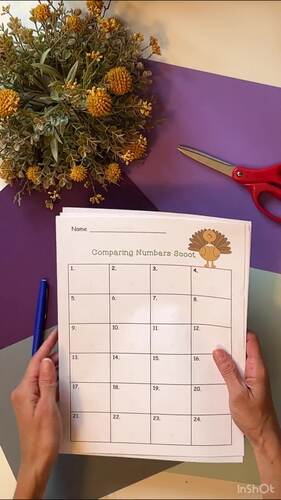 Comparing Numbers Scoot - Three Digits, 2 NBT.4, Thanksgiving by BXC ...