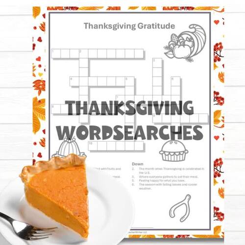 Thanksgiving Activities Games Puzzles Crosswords Cootie Catchers Turkey ...