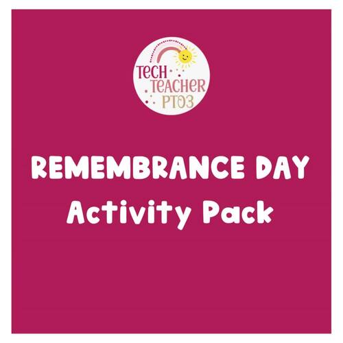 Remembrance Day Activities | Crafts and Worksheets K-3 by Tech Teacher Pto3