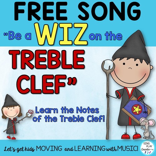 Treble Clef Music Lesson: "Be A Wiz on the Treble Clef" Activities, Mp3 ...