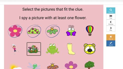 I Spy Spring Guessing Game Boom Cards ™ by love2speak | TPT