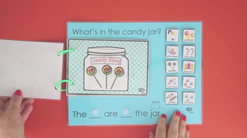 "IN" Interactive Book + Sentence Formulation Candy Theme, Autism, Speech