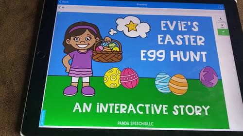 Evie's Easter Egg Hunt Boom Book (Boom Card Activity) Distance Learning