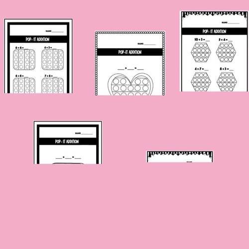 First Grade | Addition| Adding within 20 | Pop-Its | Math Center