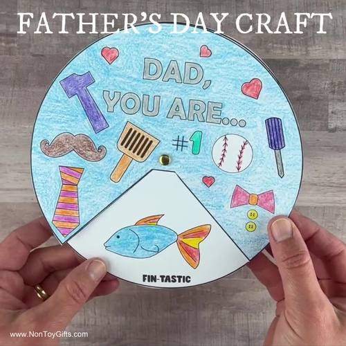 Father's Day Craft - Coloring Spinner for Dad/Grandpa/Grandad/Uncle/Stepdad