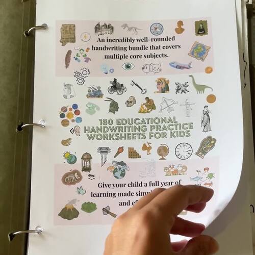 Full Year of Handwriting Practice with Fun Learning Facts, Educational ...