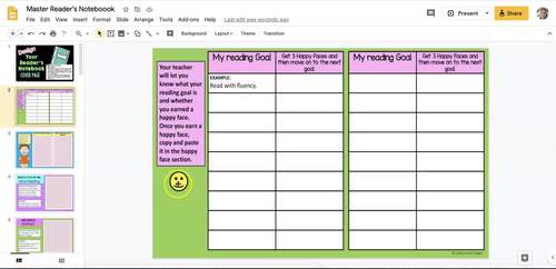 Digital Reader's Notebook for Use with Google Slides #FreakyFriday2022