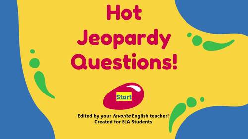 ELA General Review Jeopardy Game (Middle/ High School) PowerPoint
