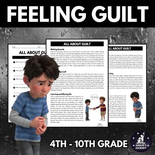 Guilt | Reading Comprehension | Social Emotional Learning | Worksheet