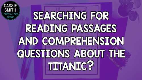 Titanic Passages Reading Comprehension Escape Room Titanic Activities