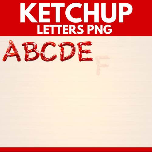 Ketchup Letters PNG - Uppercase, Lowercase and Numbers - Bulletin Board ...