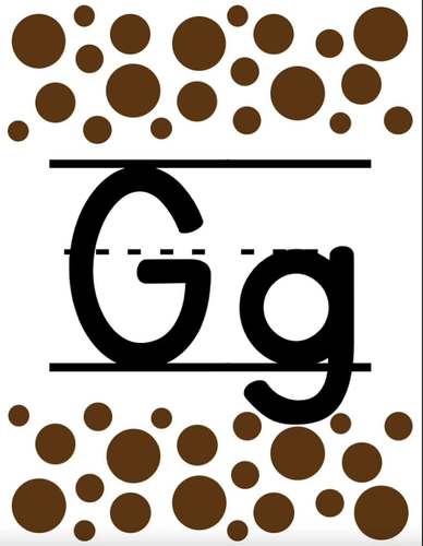 Brown Polka Dot Party Alphabet Posters: Set #1 by Magical Miss Meg