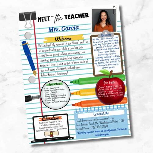Meet the Teacher Template Bundle | 10 Page Editable Back to School ...