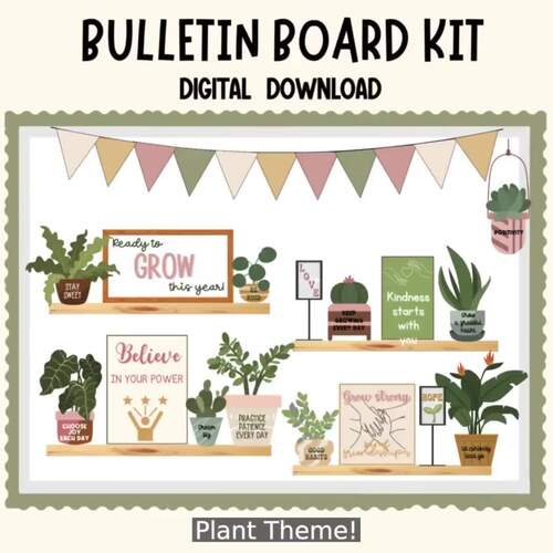 Plant Theme Classroom Decor | Boho Neutral Bulletin Board | Back to School
