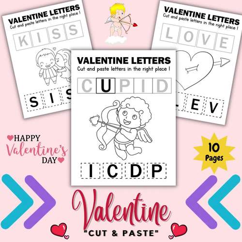 Printable Cut & Paste Letters Lovely Vocabulary - Fun February Activities