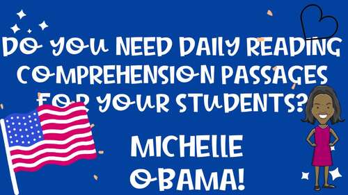 Black History Month Passages Reading Elementary School Michelle Obama ...