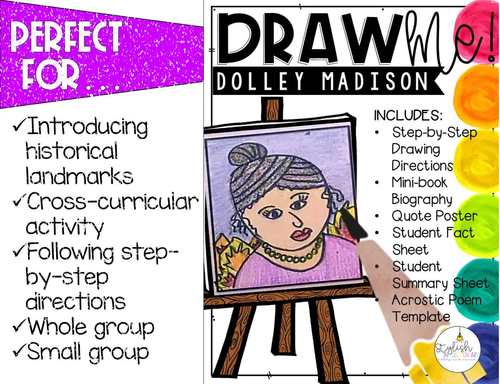 Draw Me! Dolley Madison Directed Drawing | War of 1812 | CKLA | TPT