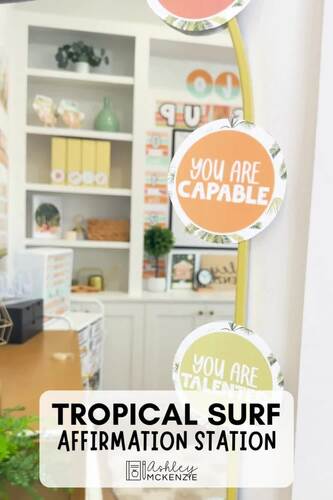 Affirmation Station Tropical Surf | Editable Positive Affirmations ...