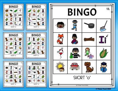 Short 'o' CVC Bingo -- 4x4 Grid by Jollymum | Teachers Pay Teachers