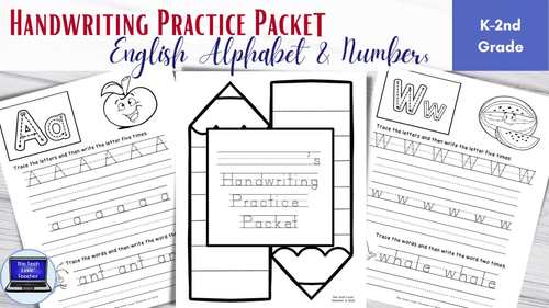 Ready to Use: Handwriting Practice Packet (English Alphabet & Numbers 0-9)