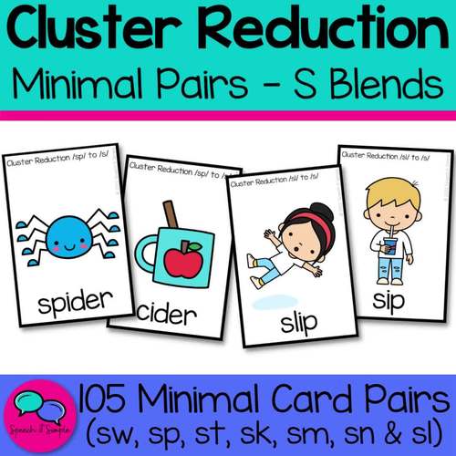 Cluster Reduction - Minimal Pairs - S BLENDS - Phonology - Flashcards ...