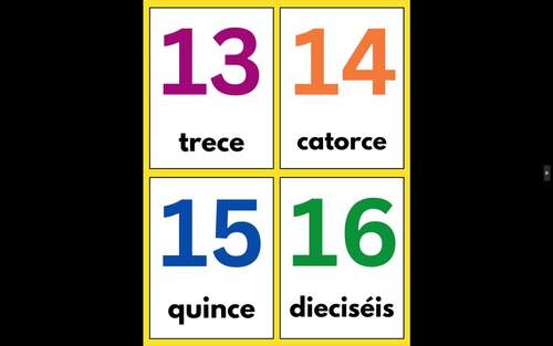 Let's Count 1-100. Spanish Numbers Flash cards to learn numbers up to 100