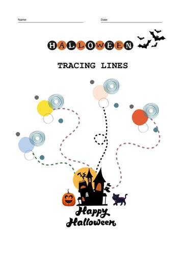 Happy halloween TracIng LInes by oeenla | TPT