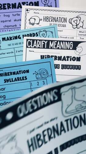 Hibernation by Kosara Mini Book Companion Reading Comprehension | TPT