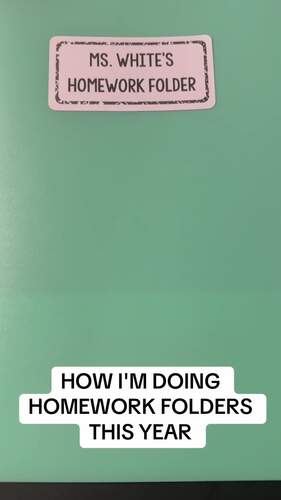 Homework Folder Cover Homework Folder Labels | Keep at Home and Return ...