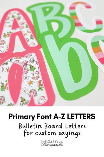 Jolly Christmas Bulletin Board Letters Primary Font December Bulletin ...