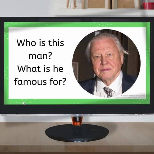 Sir David Attenborough slide show presentation and biography worksheets ...
