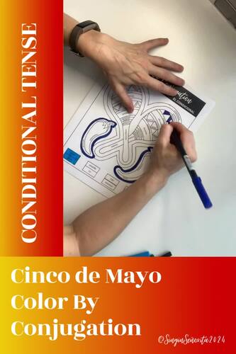 Cinco de Mayo Color By Conjugation Conditional Tense by SinginSeñorita