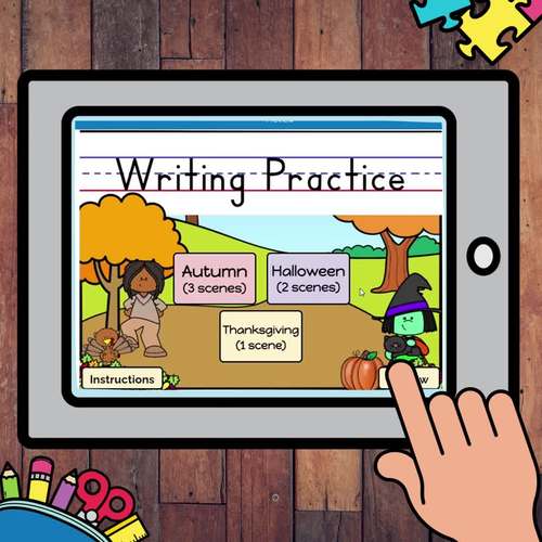 Fall Halloween and Thanksgiving Writing Prompts Boom Cards | TPT