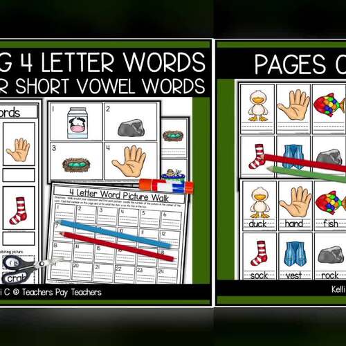4 Letter Short Vowel Words Worksheets Blends and Diagraphs Write The Room