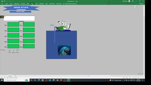 Shark Attack Digital Spreadsheet Game Template by Knowledge Media Supplies