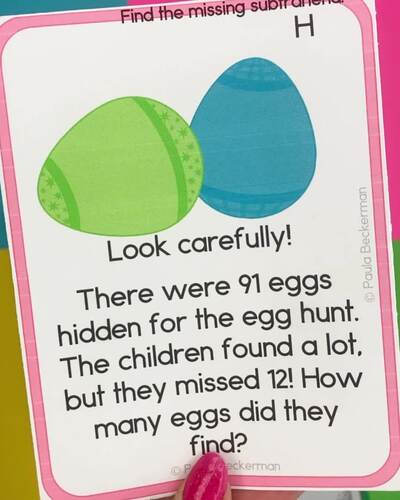 Addition and Subtraction Word Problems Within 100 Easter HALF OFF FOR ...