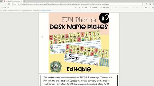 *EDITABLE* Student DESK | Name tag | Plates| with FUN Phonics Alphabet #2