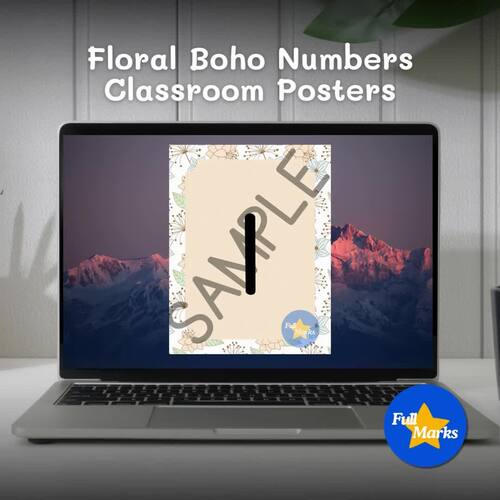 Floral Boho Numbers Posters, Printable Illustrated Botanical Math Class ...