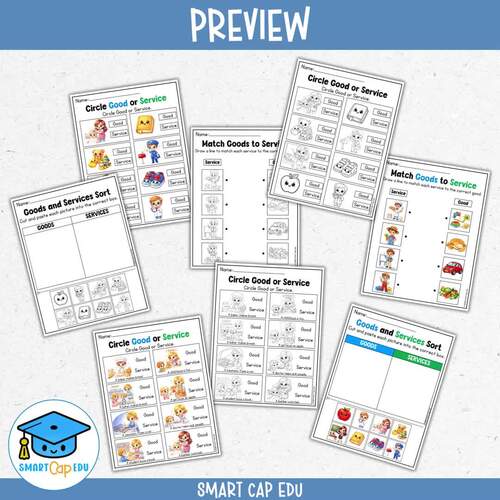 Goods and Services Sort Worksheets | Kindergarten 1st Grade Economics ...