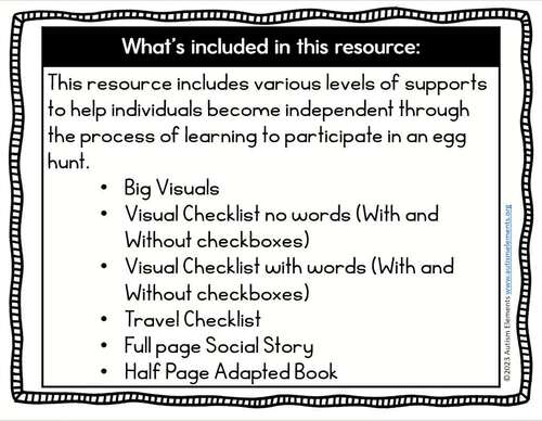 Egg Hunt Social Story- Autism & SPED Resources by Autism Elements