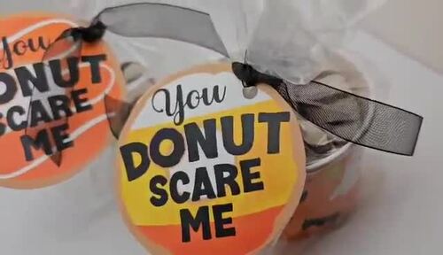 DONUT Halloween Classroom Treat Favor tags Breakfast Fun Morning Treat tags