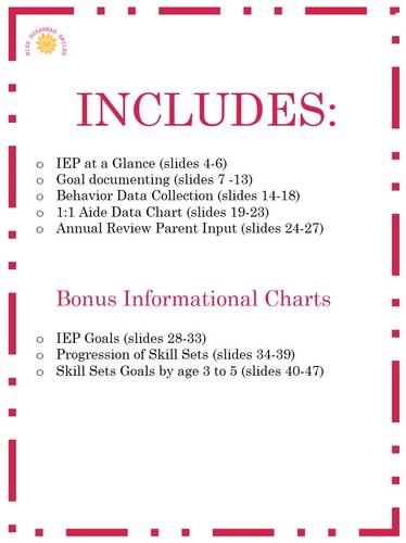 IEP Forms for Preschool Special Education by Miss Susannah Smiles