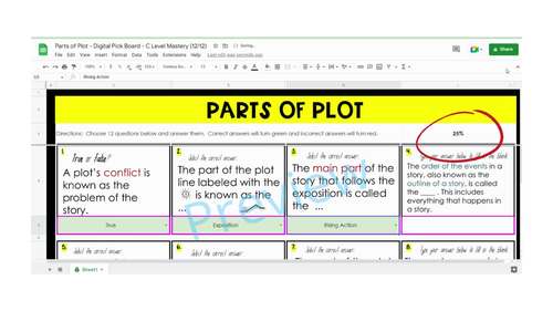Parts of Plot - Digital Pick Board - BUNDLE - 3 Levels of Mastery!