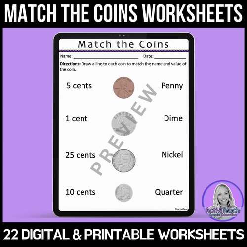 Coin Identification Homework Packet | Special Education Money Math ...